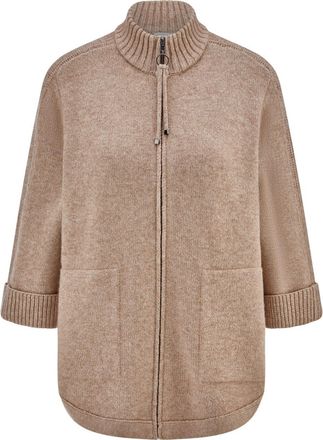 Rabe Strickjacke Stehkragen Rabe beige