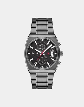 A|X Armani Exchange Oliver - Herren-Quarz-Chronograph aus graphitfarbenem Edelstahl-Grau