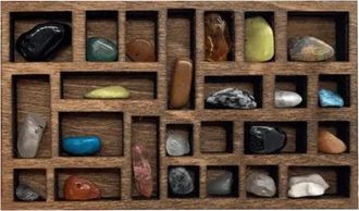 Generico Mini-Schatten- aus Holz, Wandmontage, 25 F&auml;cher, Cubby-, Bauernhof-Organizer f&uuml;r Gew&uuml;rzdosen, Sammelfiguren, Dekoration