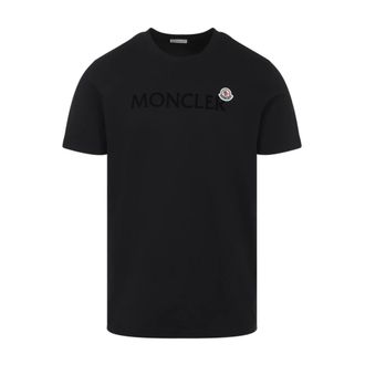 Moncler Homme, Tops, Noir, Taille: XL Logo Cotton T-Shirt