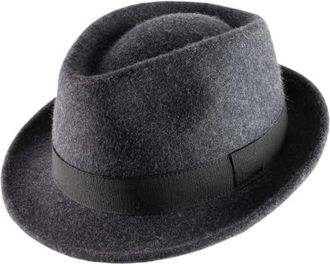 Classic Italy Chapeau Trilby Pliable, imperméable, Feutre Homme ou Femme Classic Trilby Pliable - Taille 61 cm - Anthracite-Chine