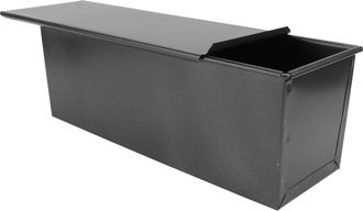 Yarnow Brotbackform Mit Deckel Antihaftbeschichtet Kastenform Toastbrot Backform Rechteckig Schwarz 33X12,3X11Cm Für 750G Brot Backen Zuhause