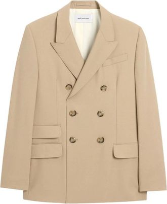 Ami Homme, Vestes, Beige, Taille: L Veste Droite Crois&eacute;e en Laine Neuve