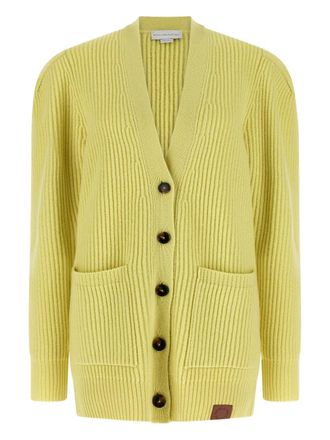 Stella McCartney Cardigan mit V-Ausschnitt - Gelb