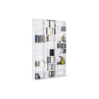 IDMarket Idmarket - CD-Regalbibliothek ceylia 30 Fächer mit modularen Regalen aus weißem Holz