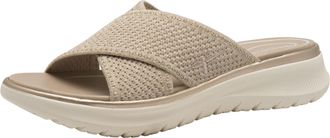 Tamaris Comfort Damen Pantoletten mit Chunky-Sohle Vegan, Mehrfarbig (Beige/Gold), 36 EU