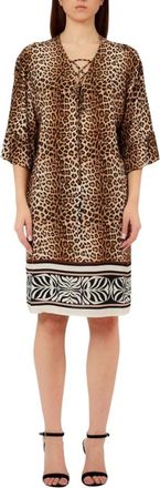 Liu Jo Femme, Robes, Brun, Taille: 38 FR Robe Courte Imprim&eacute; Animal