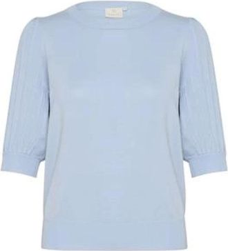 Kaffe Femme, Pulls, Bleu, Taille: 46 FR Pull en Tricot Chambray Top