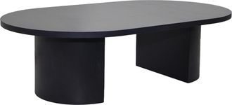 Oviala Couchtisch, oval, 120 cm, modern, Holzoptik, Schwarz
