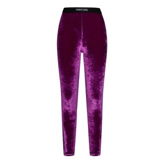 Tom Ford Femme, Pantalons, Violet, Taille: 38 FR Leggings Signature en Velours Stretch