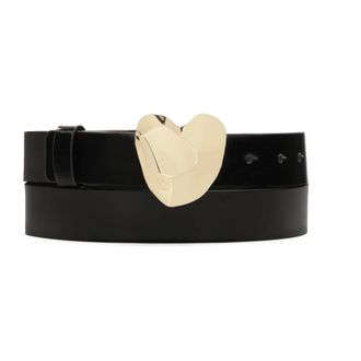 Kazar Femme, Accessoires, Noir, Taille: 100 CM Ceinture noire laqu&eacute;e avec boucle en forme de coeur