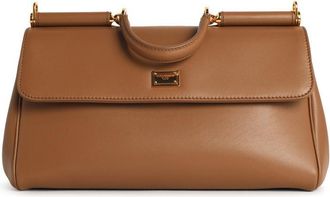 Dolce & Gabbana My Sicile Calf Lear Plong&eacute; Caramel Handsbag