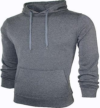 Generic Sweat &agrave; capuche en polaire pour homme | Chandail en molleton de couleur unie | V&ecirc;tements de sport d&eacute;contract&eacute;s avec poche | Sweat &agrave; capuche &agrave; cordon d