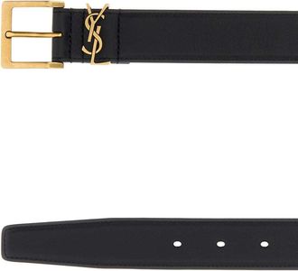 Saint Laurent Box Laqu&eacute; Belt - Black