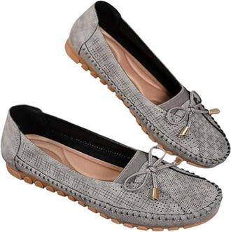 Generic Curvahouse Chaussures orthopédiques pour femme - Mocassins à enfiler en cuir avec soutien de la voûte plantaire - Chaussures plates habillées avec noe