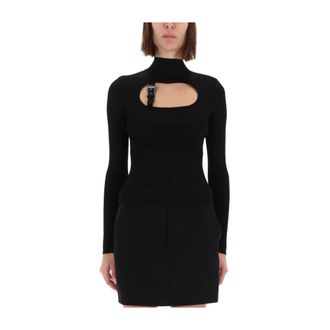 Versace Jeans Couture Pull &agrave; col roul&eacute; - Femme - Pulls - Noir - Taille: 42 FR