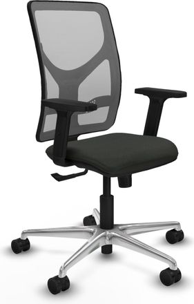 Piqueras y Crespo Schwarzer PC-Stuhl mit 2D-Armlehnen, h&ouml;henverstellbare Lendenwirbelst&uuml;tze. Ausgestattet mit 3 Positionen und Schneidschaum. Mit Rollen von 65 mm Nylon