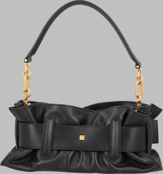 Balmain Womens Shoulder Bag Anthem Mini Black Leather