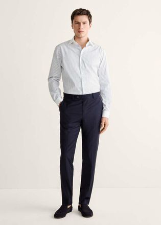Mango Slim Fit-Hemd aus 100 % Baumwolle himmelblau - Herren - XL - MANGO MAN
