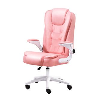 Generic Ergonomischer B&uuml;rodrehstuhl Aus PU-Leder Mit Verstellbarer H&ouml;he for Den Schreibtisch Oder Den Schminktisch(Pink)