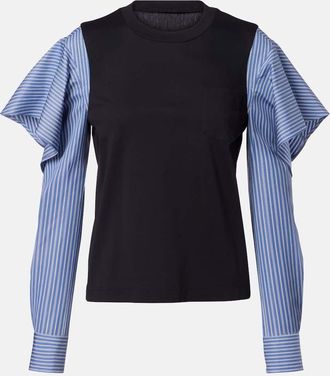 sacai Hemd aus Baumwoll-Jersey und Popeline