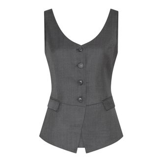 Bruuns Bazaar Femme, Vestes, Gris, Taille: 44 FR Waterlily Beatus Waistcoat