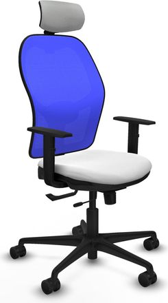 Piqueras y Crespo Ergonomischer Stuhl mit Jorqu&eacute;-Armen, h&ouml;henverstellbarer Lendenwirbelst&uuml;tze und h&ouml;henverstellbarem Kopfteil und Neigungsverstellung, ausgestattet mit 