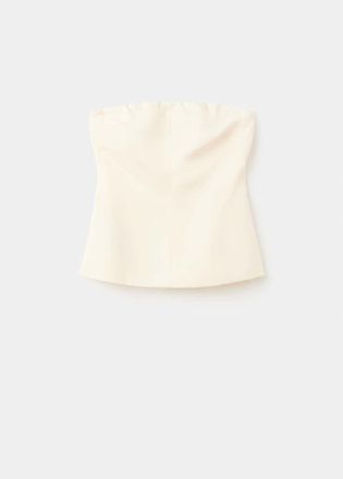 Mango Top d&eacute;tail fronc&eacute; rose pastel - Femme - S - MANGO