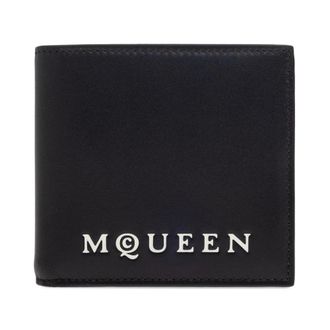 Alexander McQueen Schwarze Graue Leder Brieftasche Stilvolles Design - - Accessories - Herren - Schwarzk - ONE SIZE