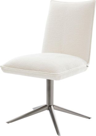 DELIFE Esszimmerstuhl Lelio-Flex Fu&szlig;kreuz Graphit Boucl&eacute; Soft Beige 360&deg; drehbar Wippfunktion Taschenfederkern