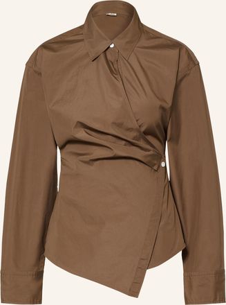 Arket Arket Hemdbluse In Wickeloptik braun
