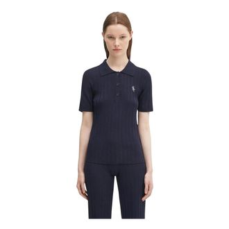 Sporty & Rich SRC Geripptes Polo - - Tops - Damen - Blau - L