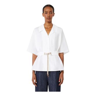 Max Mara Femme, Blouses et Chemises, Blanc, Taille: 38 FR Carisma Cotton Poplin Shirt