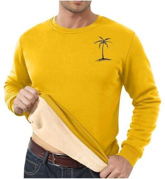 Generic Chandails en Molleton &eacute;pais pour Hommes, Automne et Hiver, col Rond, Manches Longues, Pull &agrave; Capuche, Chandails sans Capuche, Loisirs Grande Taille, C