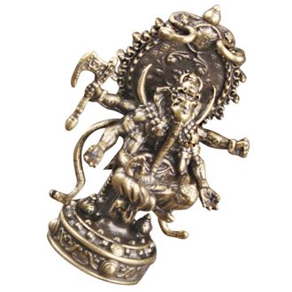 Amosfun Messing Elefantengott Statue Indische Elefantenkopf Gottfigur Dekorative Tischfigur f&uuml;r Zuhause B&uuml;ro Geschenk