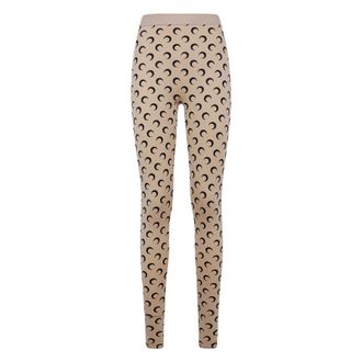 Marine Serre Moon Leggings aus Jersey mit Print - - Trousers - Damen - Beige - S