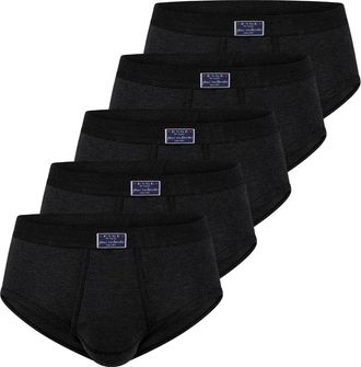 Esge Feinripp Jeans 420 - Slip mit Eingriff - 5er Spar-Pack (5 Schwarz)