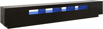 Les Tendances Meuble TV avec lumières LED Noir 260x35x40