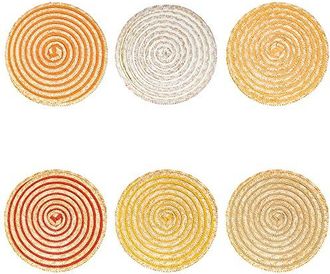 Villa D'Este Home Tivoli Spiral Sunset Platzsets, rund, 38 cm, Bast, spiralf&ouml;rmig, 6 St&uuml;ck