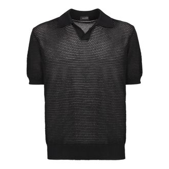 Tagliatore Mesh-Effekt perforierter Stoff. - - Tops - Herren - Schwarzk - XL