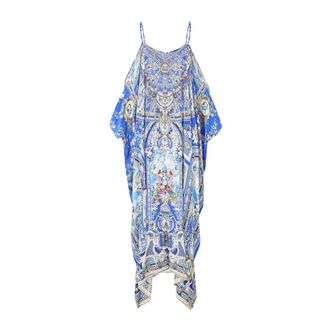 Camilla Femme, Robes, Bleu, Taille: ONE Size Drop Shoulder Strap Kaftan Ottoman Opulance