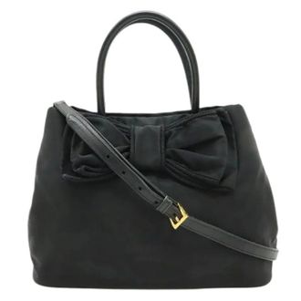 Prada Sac 2way Pre-owned Logo Jacquard Nylon - Femme - Pre-owned - Noir - Taille: ONE Size