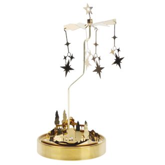 Angoily Rotierender Kerzenhalter aus Edelstahl mit Karussell Design Dekorativer Drehbarer Tischkerzenst&auml;nder f&uuml;r Romantische Festivals und Stilvolle Wohnraumd