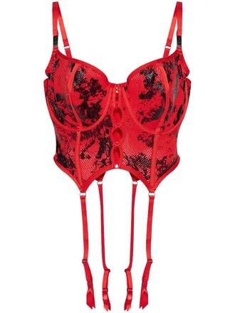 Diesel x Savage Fenty Bustier im Metallic-Look - Rot