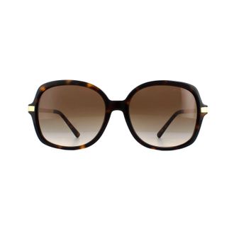 Michael Kors Square Womens Dark Tortoise Gold Braun Gradient Sonnenbrille