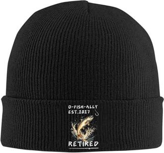 Generic Bonnet en Tricot O-Fish-Ally Retrait&eacute; 2027 P&ecirc;cheur De Saumon Retraite Unisexe Casquette De Cr&acirc;ne &Agrave; Revers Coupe-Vent Bonnet Hiver pour Ski Course &Agrave; Pi