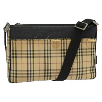 Burberry Sac &agrave; bandouli&egrave;re vintage en toile Pre-owned - Femme - Pre-owned - Beige - Taille: ONE Size