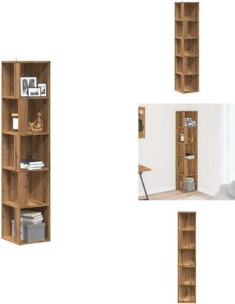 vidaXL Eckregal Artisan-Eiche 33x33x165 cm Holzwerkstoff - Eckregal - Eckregale - Eckschrank - B&uuml;cherregal