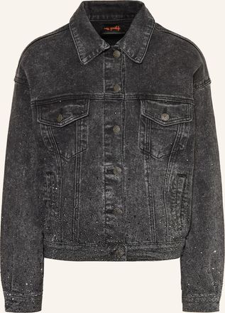 Miss Goodlife Miss Goodlife Jeansjacke Mit Schmucksteinen grau
