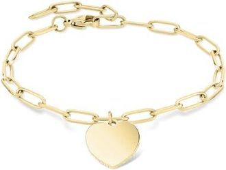 Liebeskind Liebeskind Bracelet Berlin de 21 cm en acier inoxydable avec pendentif en forme de coeur, 21 cm, Acier inoxydable, Pas de gemme